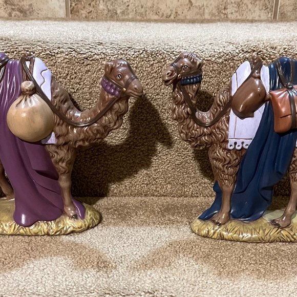 Holiday | Vintage Hand Painted Standing 2 Camel Nativity Atlantic ...